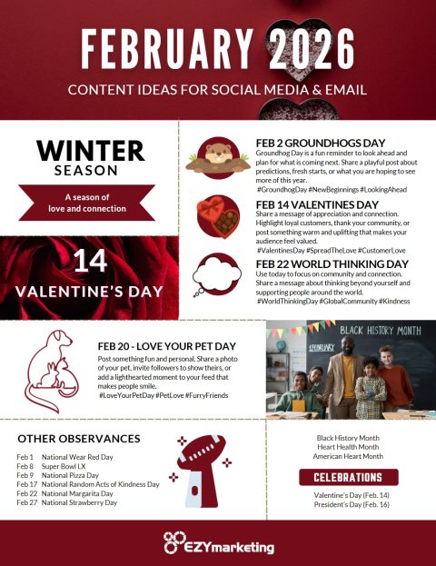 February 2026 Content Ideas - EZY Marketing